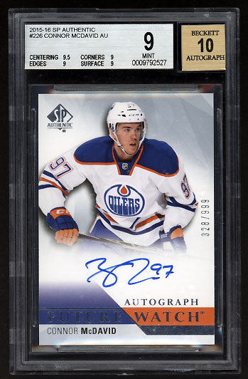 2015-16 SP Authentic Hockey Complete Set - McDavid BGS 9 Auto 10 – DD ...